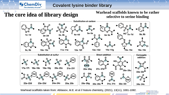 Covalent lysine binder library